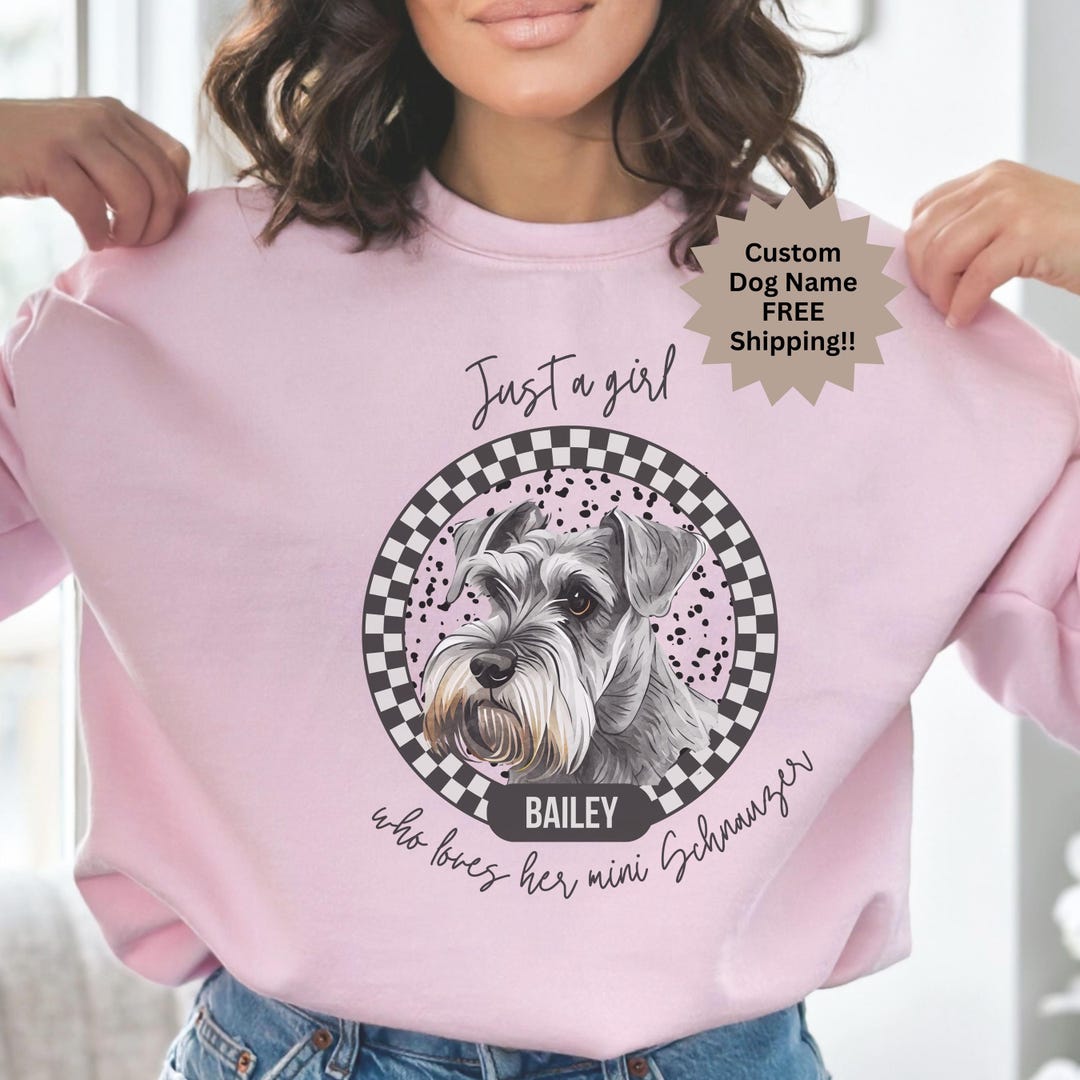 Miniature Schnauzer Sweatshirt Women, Personalized Mini Schnauzer Dog ...