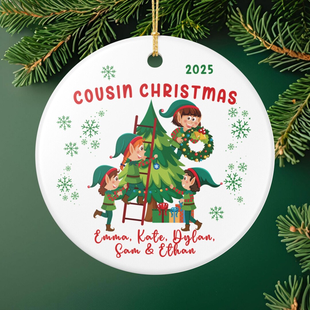 Personalized Cousin Christmas Ornament, Custom Cousin Crew Elf Holiday ...