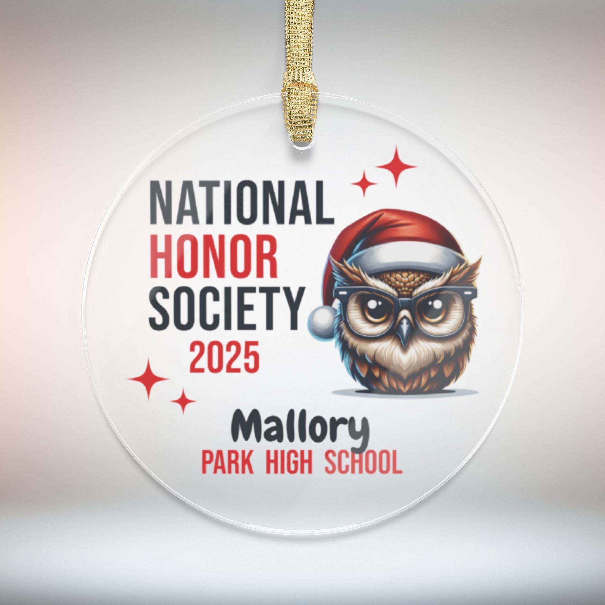 National Honor Society Custom Christmas Ornament, High School Acrylic ...