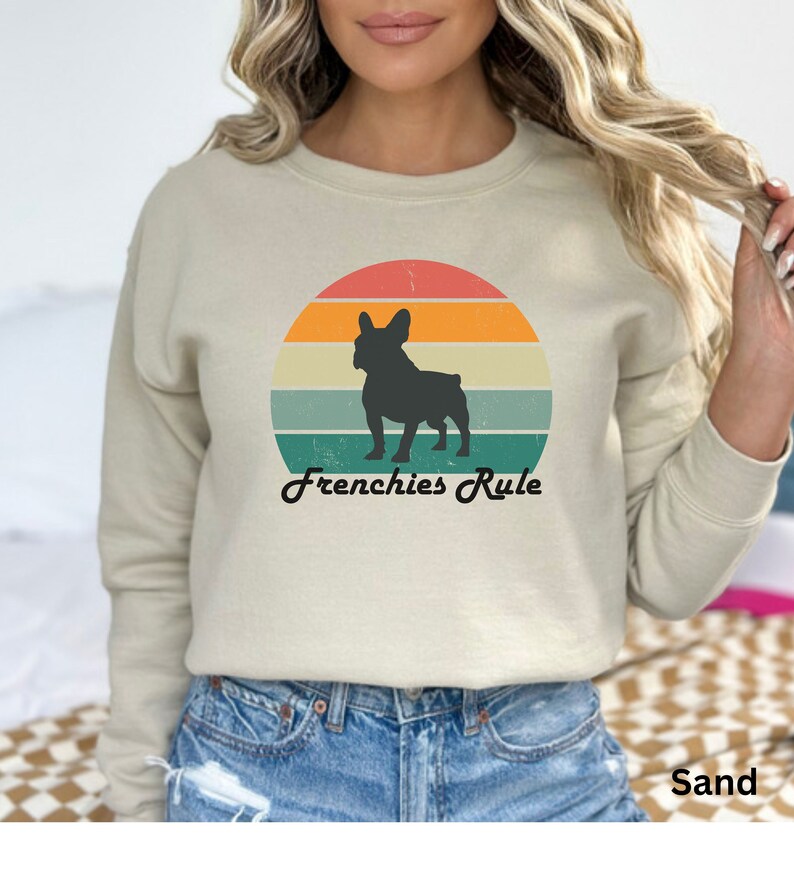 French Bulldog Retro Sweatshirt, Frenchie Sweater, Vintage Bulldog ...