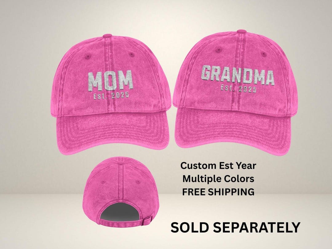 Personalized Embroidery Mom Hat, Custom Vintage Style Grandma Cap ...