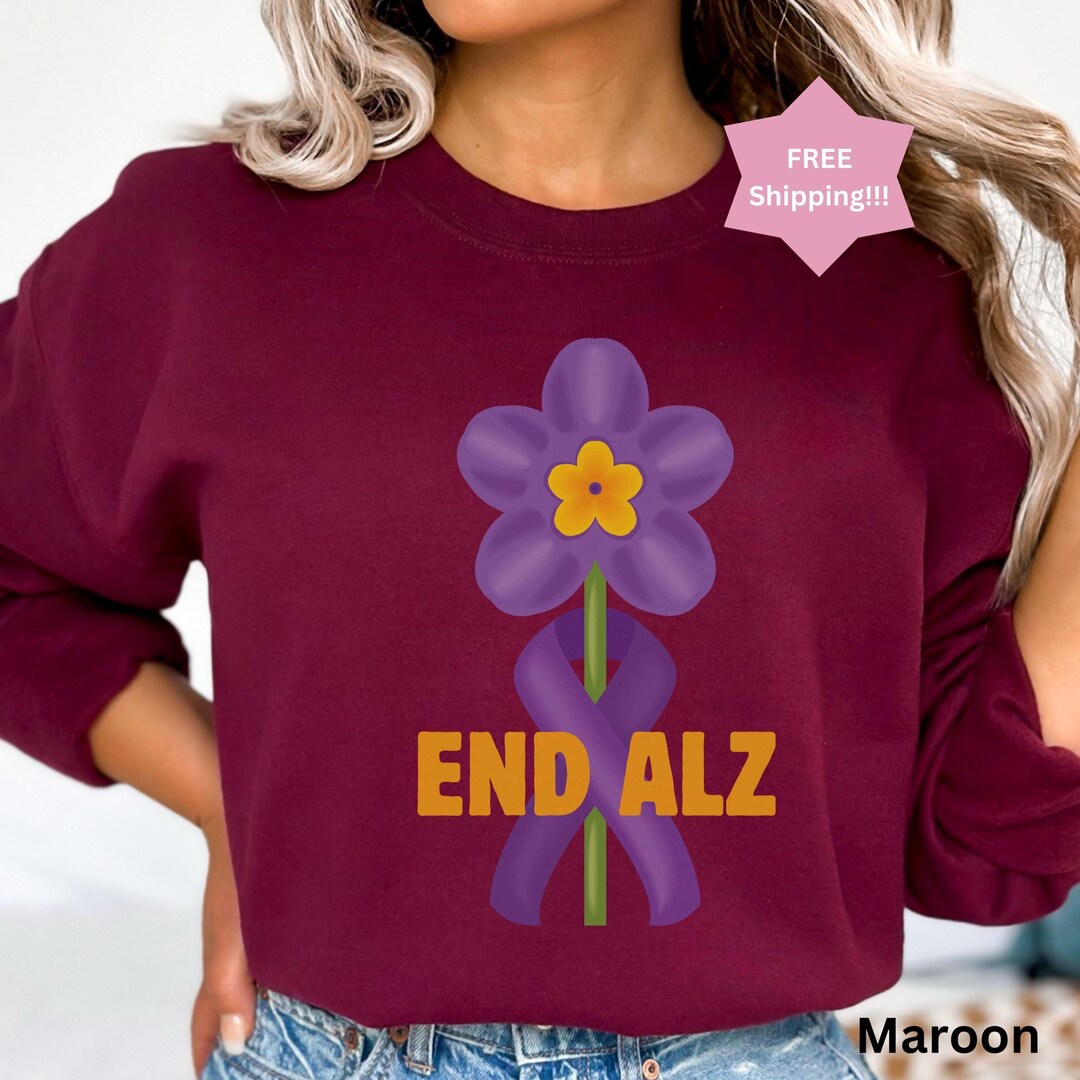 Alzheimer's Awareness Shirt, Purple Ribbon Sweatshirt, June End ALZ ...