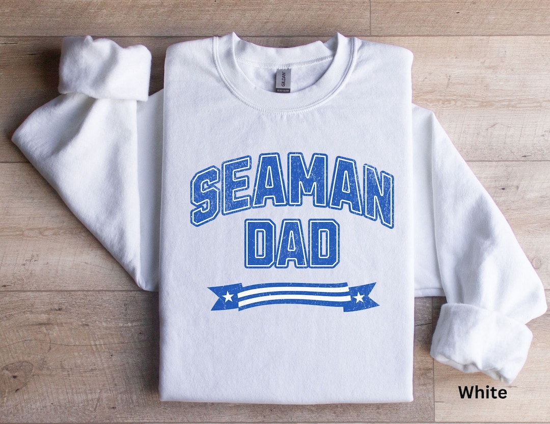 Seaman Dad Sweatshirt: Sailor Father Distressed Sweater, Naval Pop ...