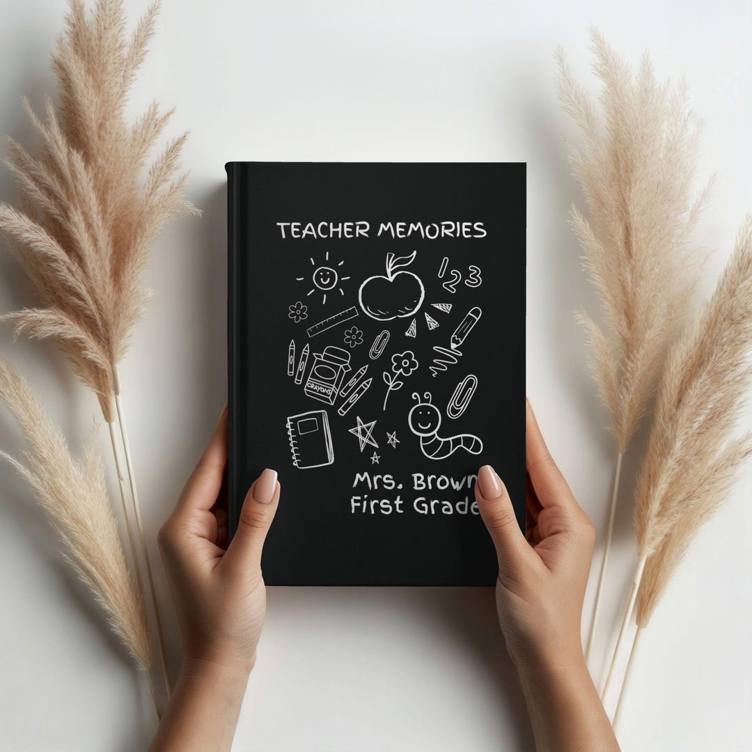 Personalized Teacher Memory Book, Doodle Drawing Hardcover Journal ...