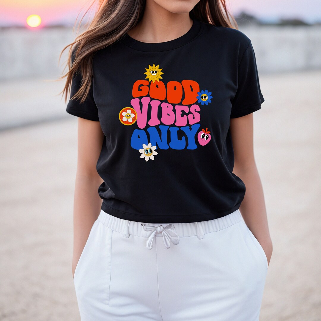 Good Vibes Shirt,good Vibes Only Shirt,think Positive Clothing,good ...