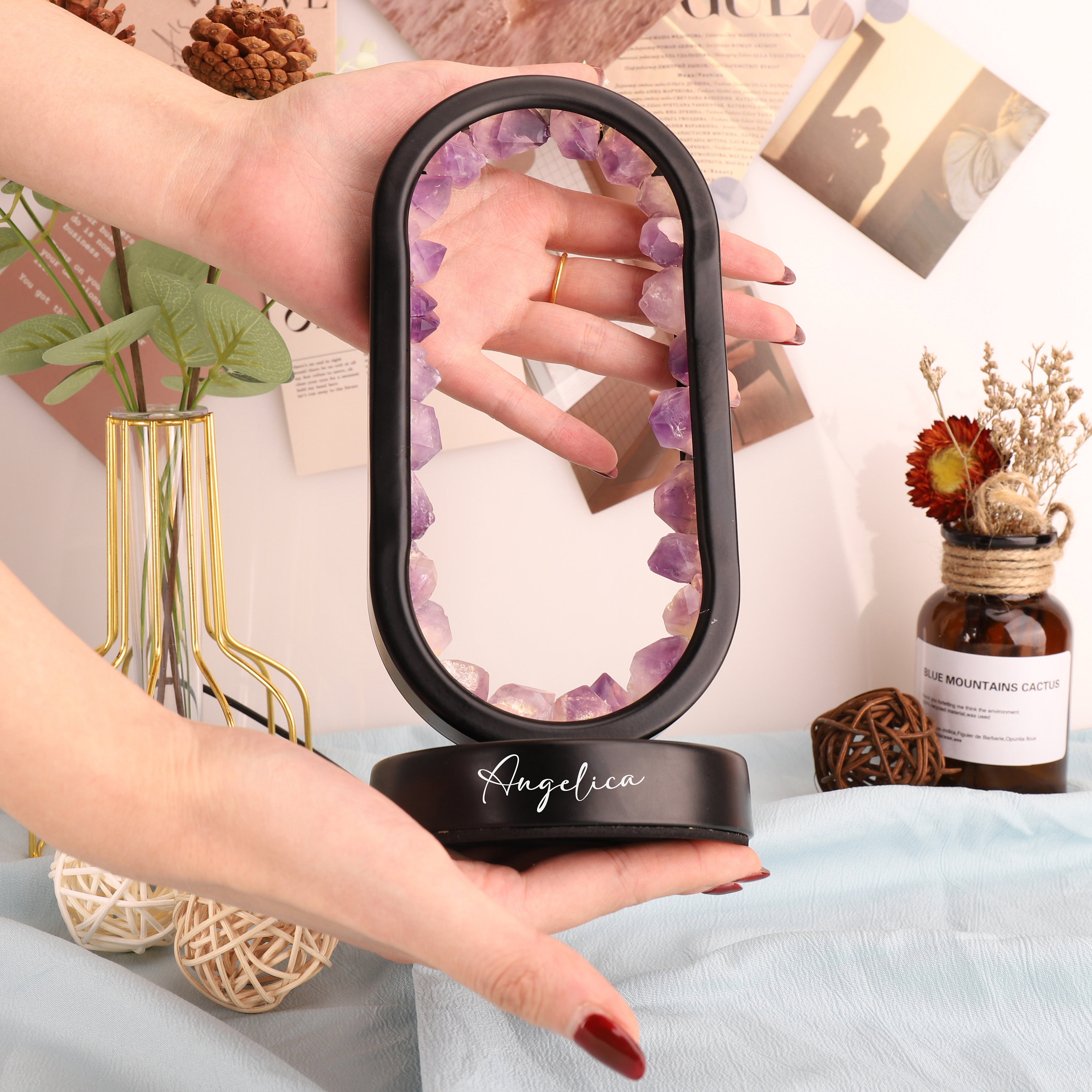 Energy Crystal Healing Spiritual Gifts, Customized Amethyst Cluster ...