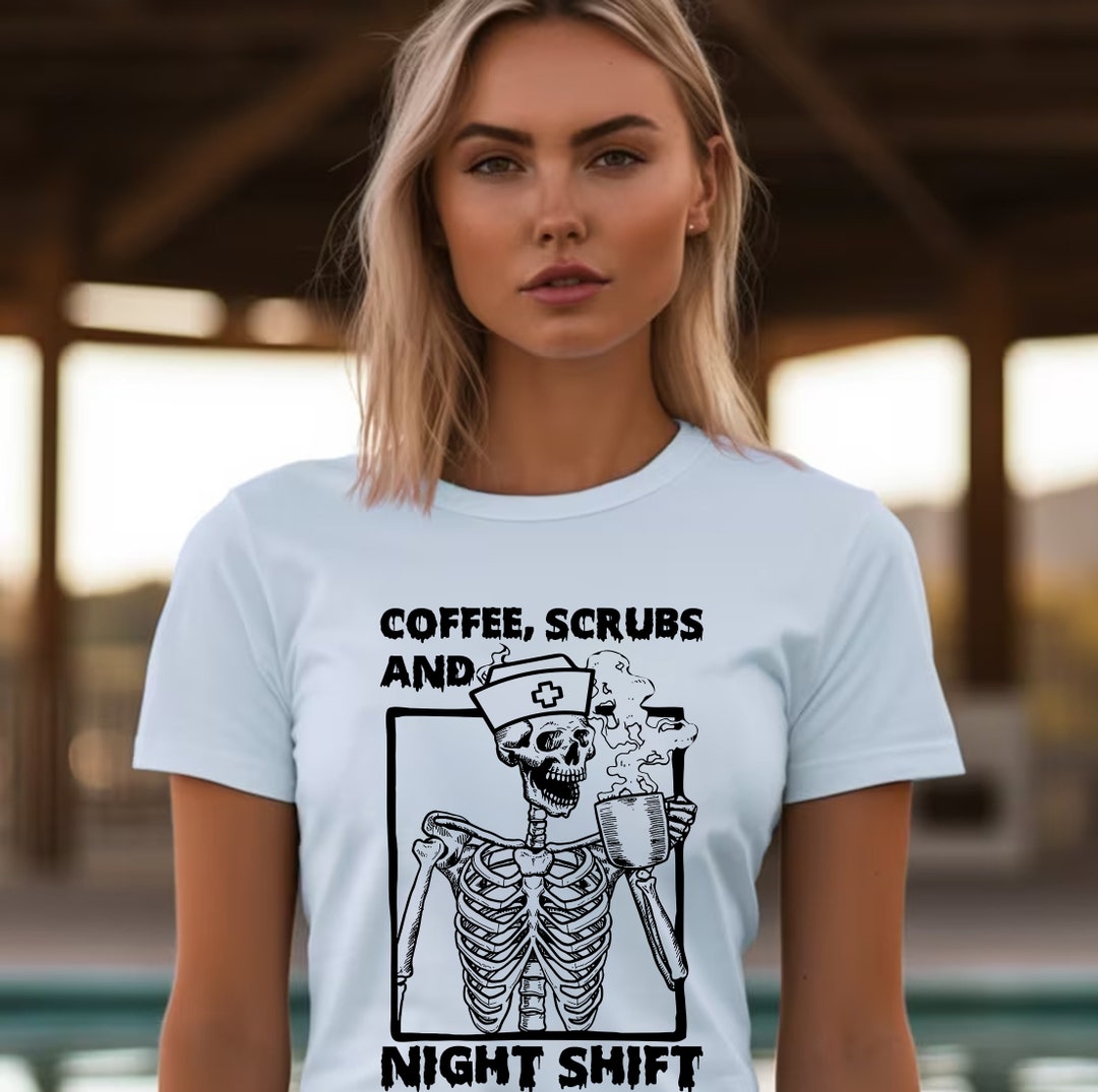 Coffee Scrubs and Night Shift Png Nurse Halloween Png Cna - Etsy