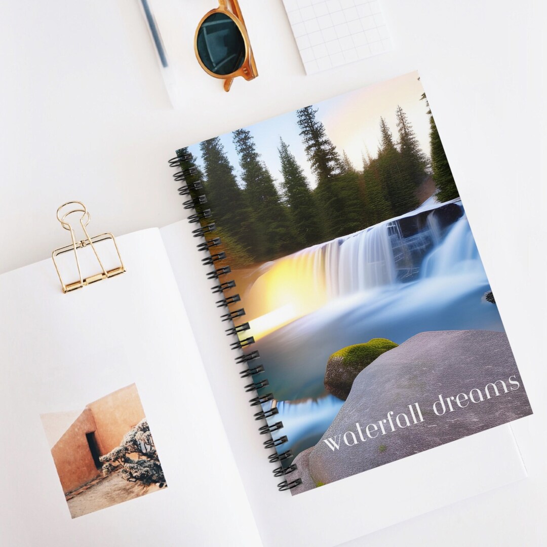 Spiral Notebook Ruled Line Waterfall Journal Waterfall Notebook Nature ...