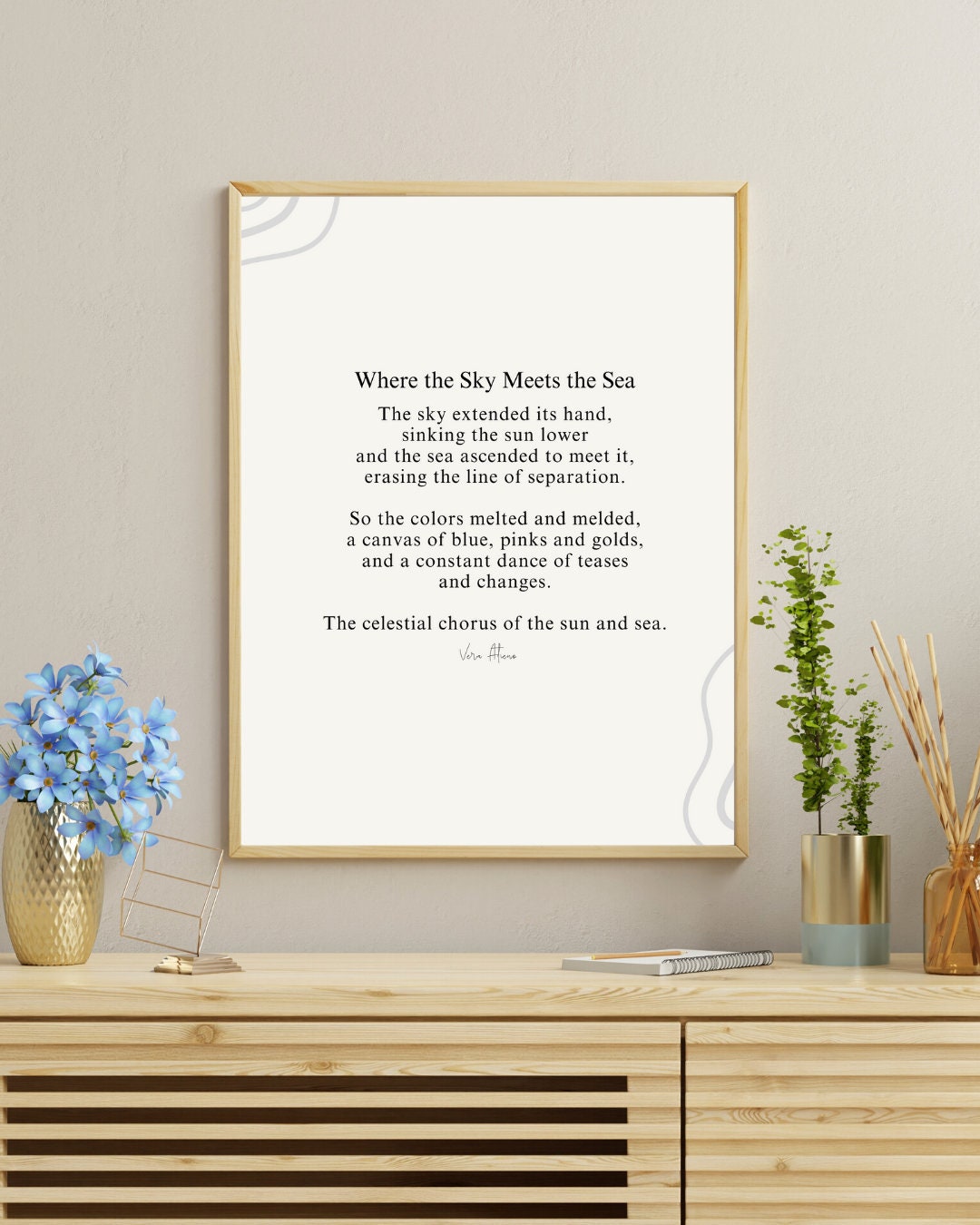 Original Poem, Where the Sky Meets the Sea, Nature Inspired, Poem Wall ...