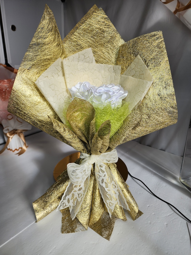 Ribbon Rose Bouquet - Etsy