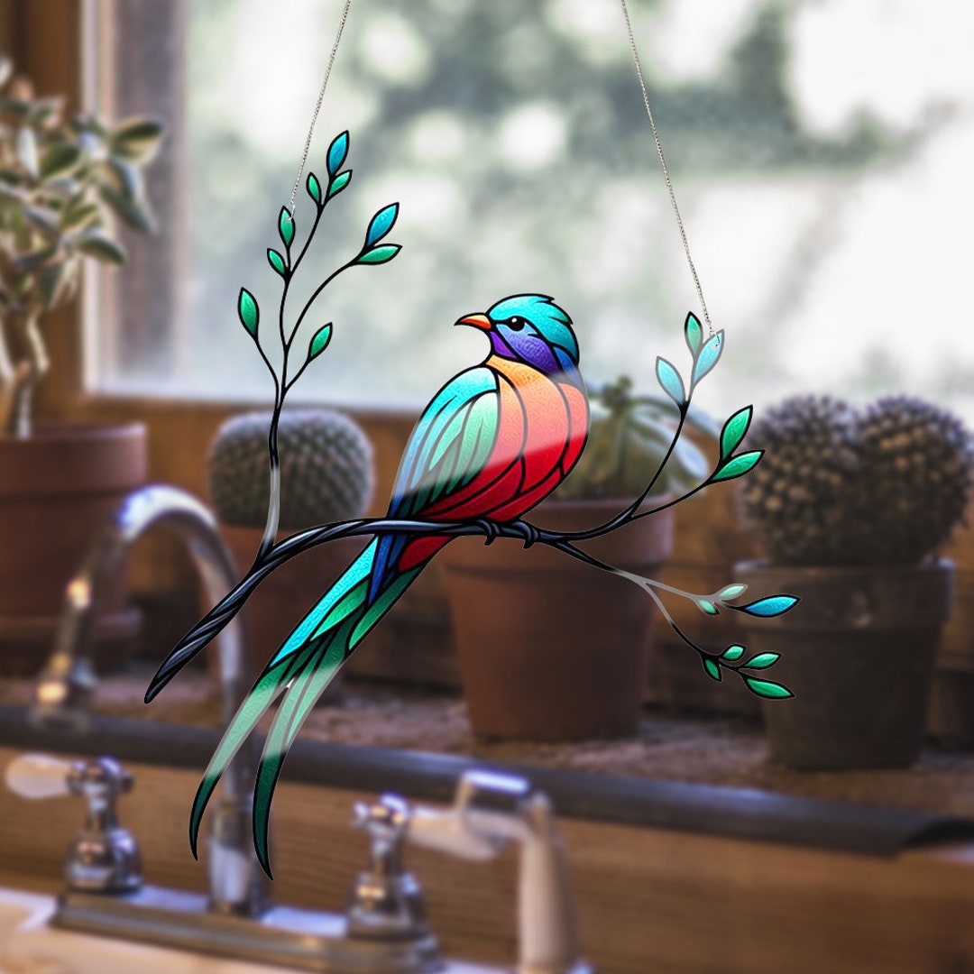 Quetzal Bird Window Decor Quetzal Suncatcher Quetzal Stained - Etsy