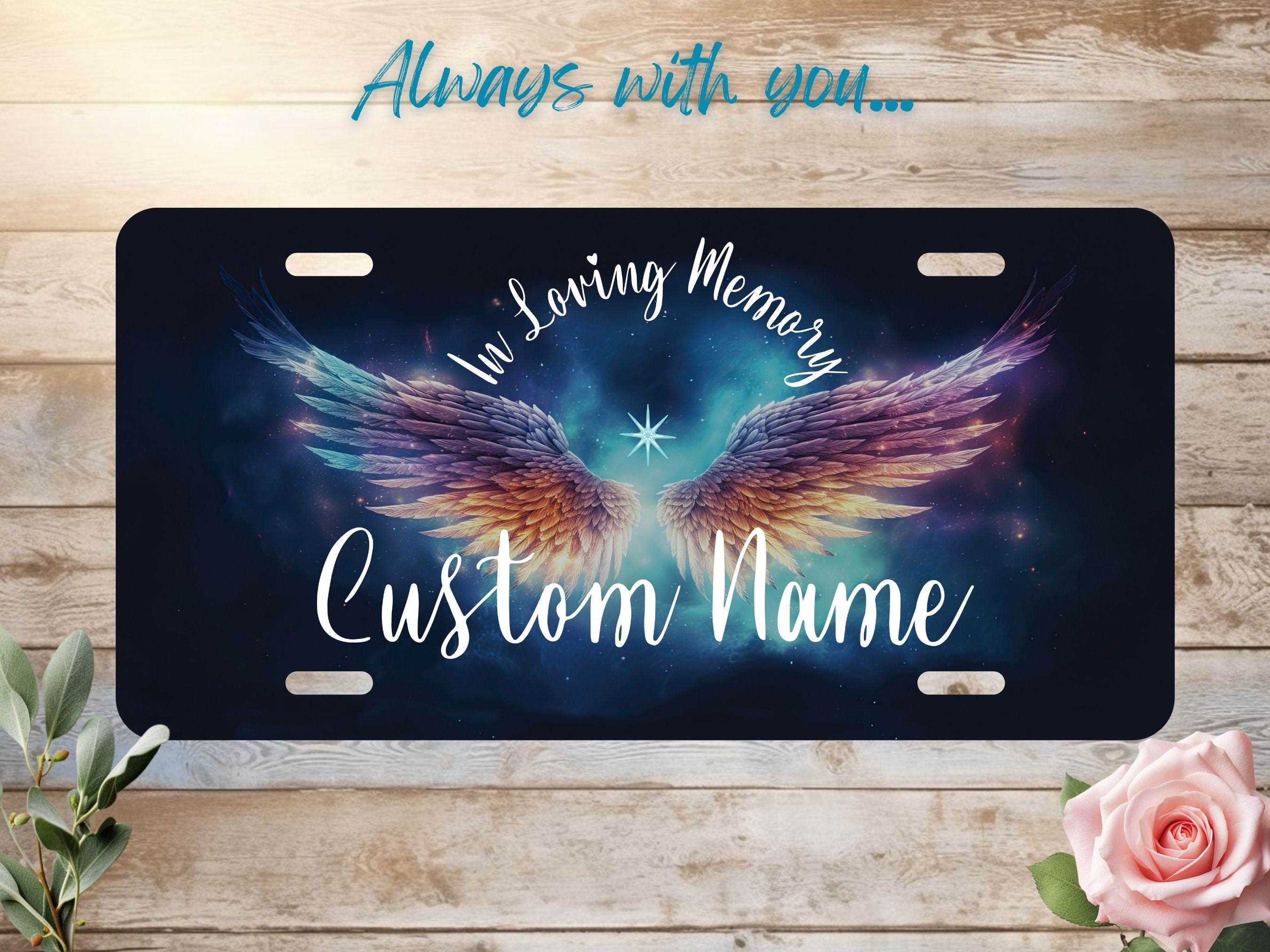 Customized Angel Wings, Personalized License Plates, in Loving Memory ...