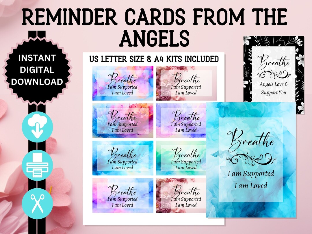 Digital Positive Affirmation Cards Mindfulness Cards Angel - Etsy