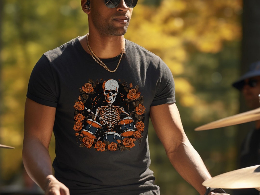 Skeleton Drummer Shirt, Halloweener Tee, Gift Spookyseason Halloween, Musician Gifts for Dad ...