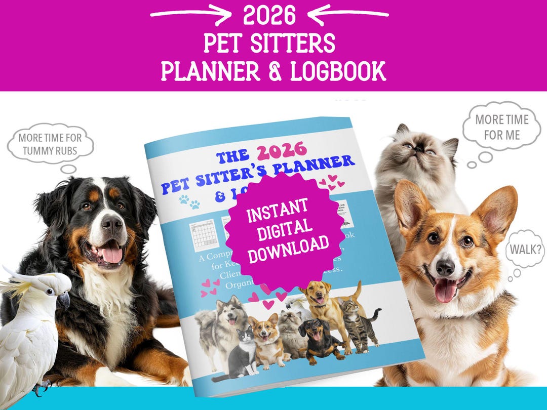 2026 Pet Sitters Planner & Logbook, Pet Report Card, Pet Sitter Planner ...