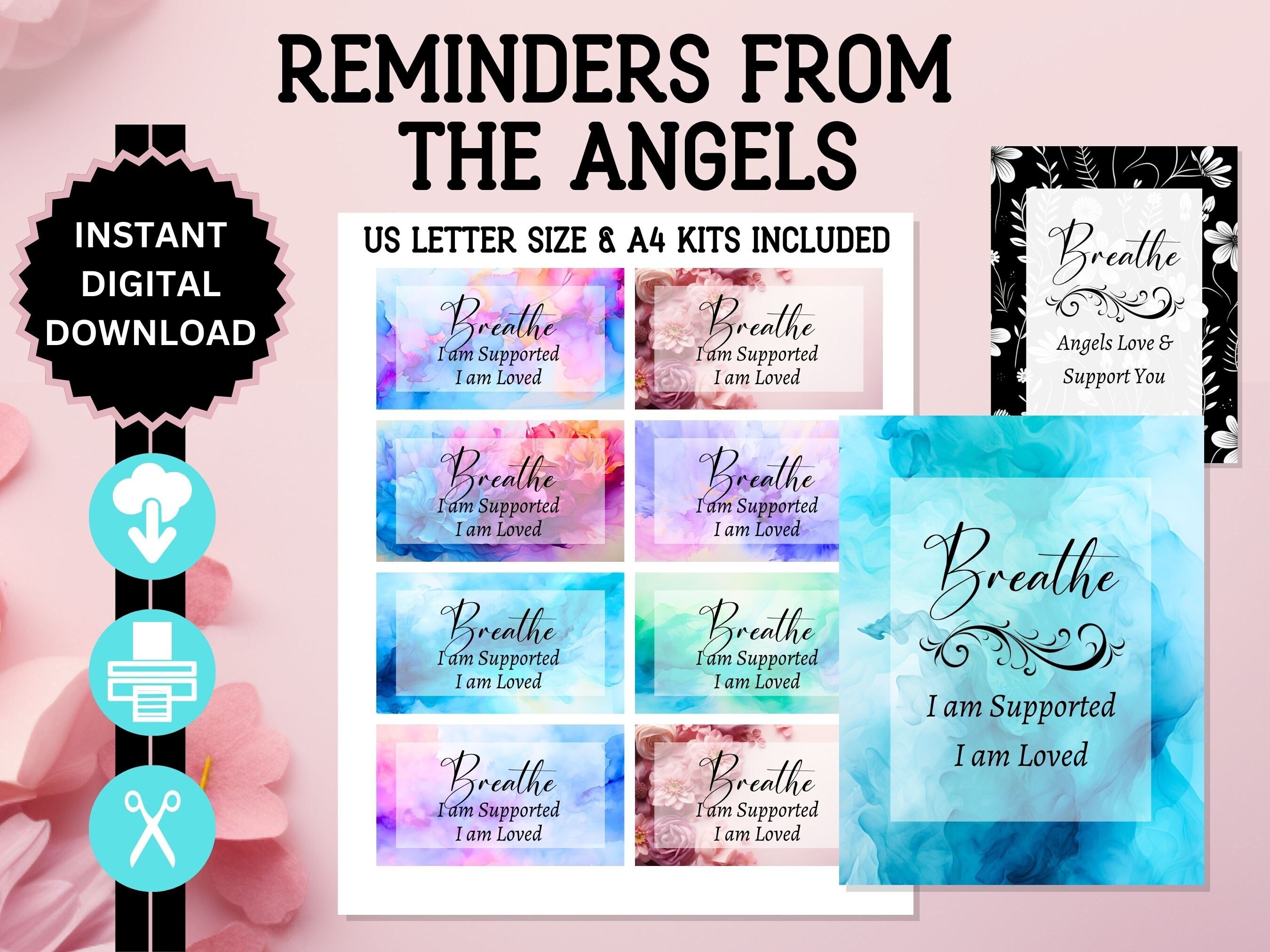 Digital Positive Affirmation Cards, Mindfulness Cards, Guardian Angel ...