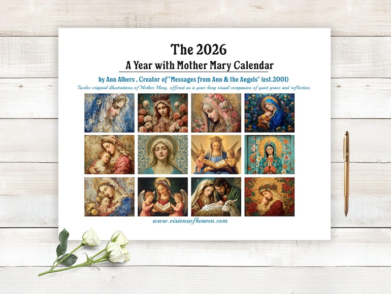 2026 Mother Mary Wall Calendar — Catholic Calendar — Heavenly Marian ...