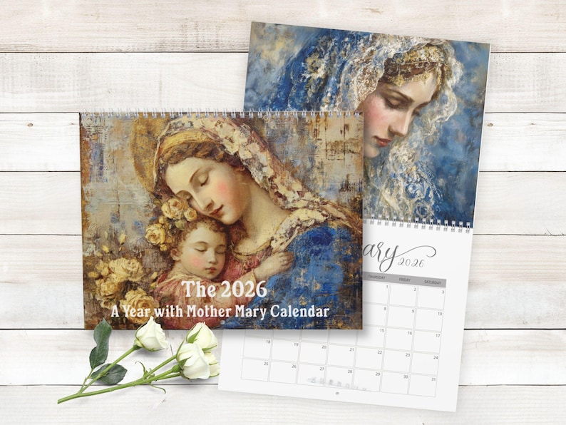 2026 Mother Mary Wall Calendar — Catholic Calendar — Heavenly Marian ...