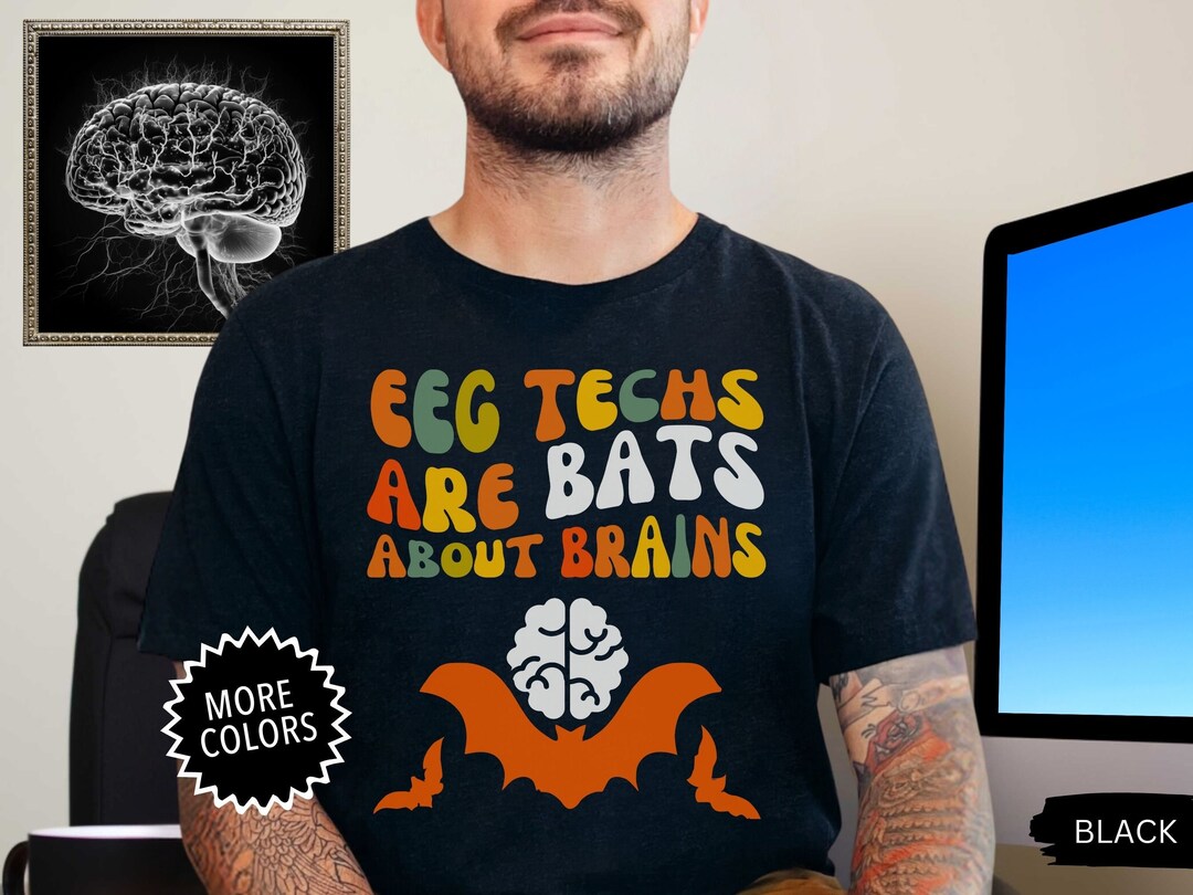 Funny Halloween Groovy EEG Tech Technician Brain Shirt, Halloween EEG ...