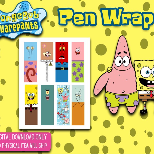 Spongebob Pen Wrap - Etsy