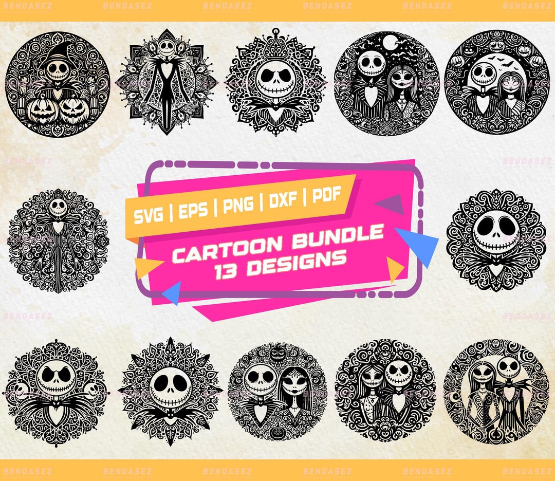 13 Cartoon Designs SVG Bundle, Cartoon SVG Sublimation Designs, Cartoon ...