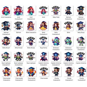 180+ Designs Graduation Movie Character Bundle PNG, Graduation 2025 PNG ...