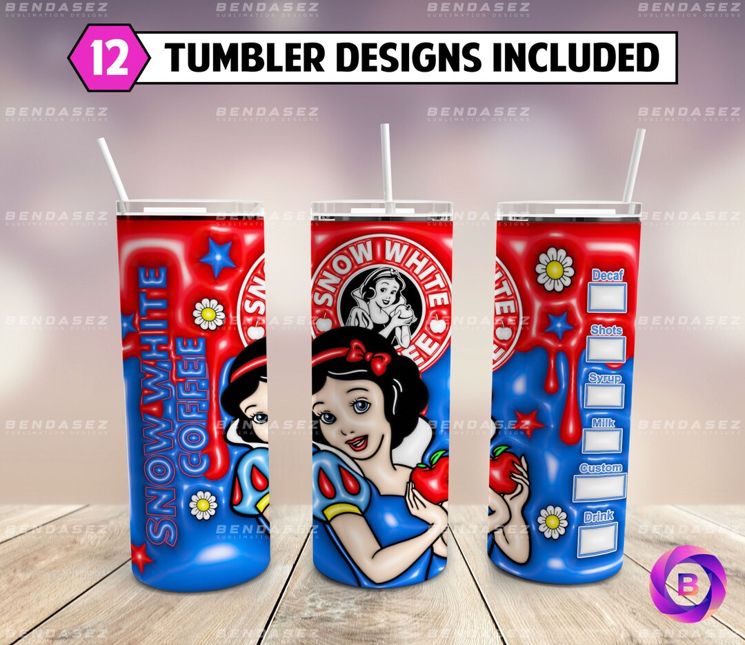 Princess Inflated Puff Skinny 20 Oz Tumbler Sublimation Design PNG ...