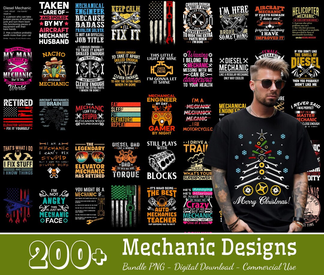 200+ Designs Mechanic Png Bundle, Funny Mechanic Quotes Png, Mechanic ...