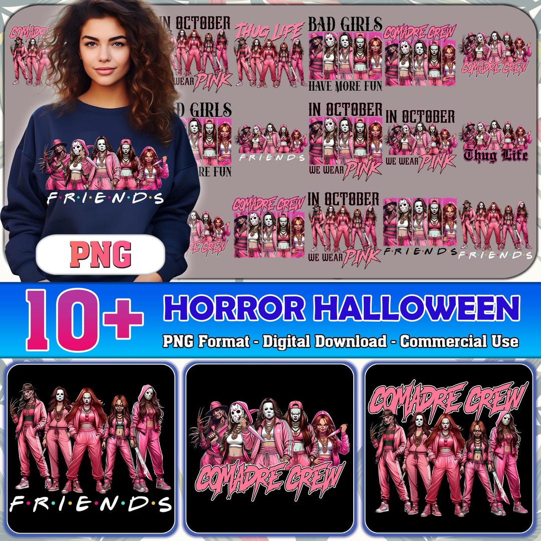 10+ Designs Pink Horror Killers Png, Horror PNG, in October We Wear ...