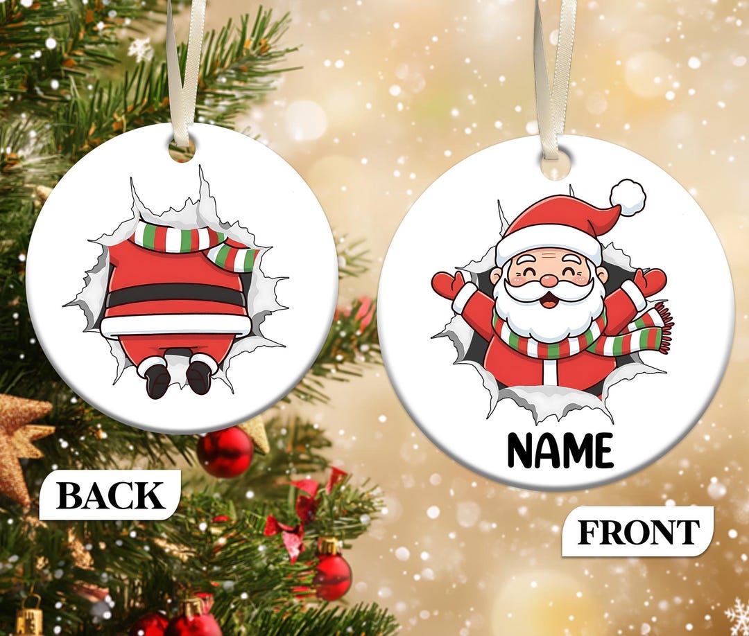 Custom Ripped Santa Claus Christmas Ornament, Personalized Santa ...