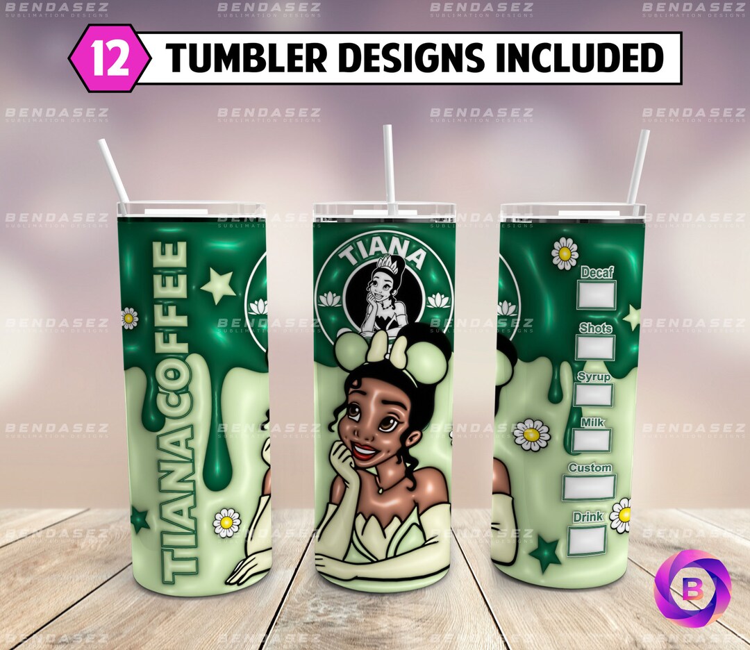 Princess Inflated Puff Skinny 20 Oz Tumbler Sublimation Design PNG ...