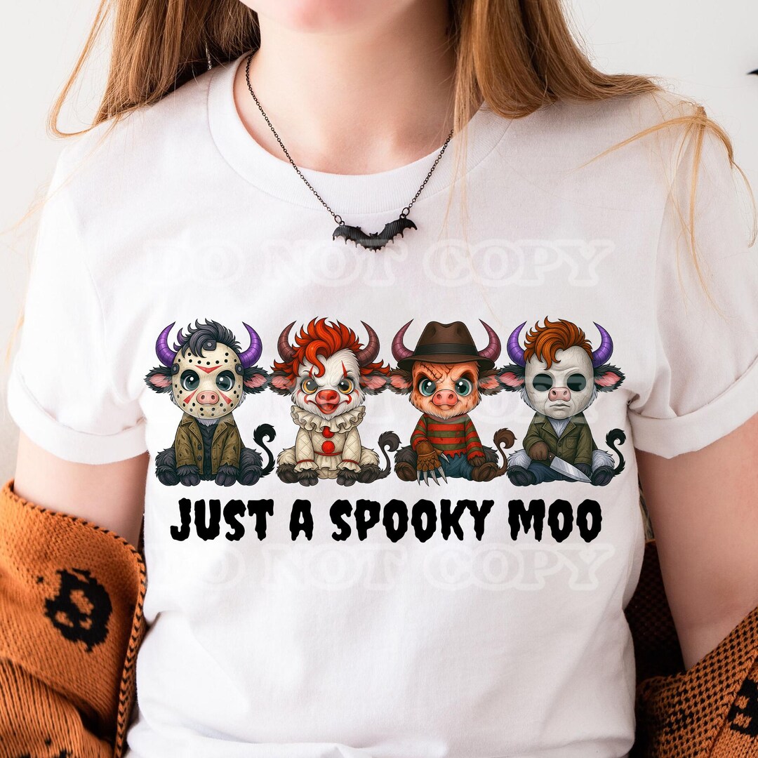Just A Spooky Moo Png, Highland Cow Halloween Png, Horror Killers Png ...