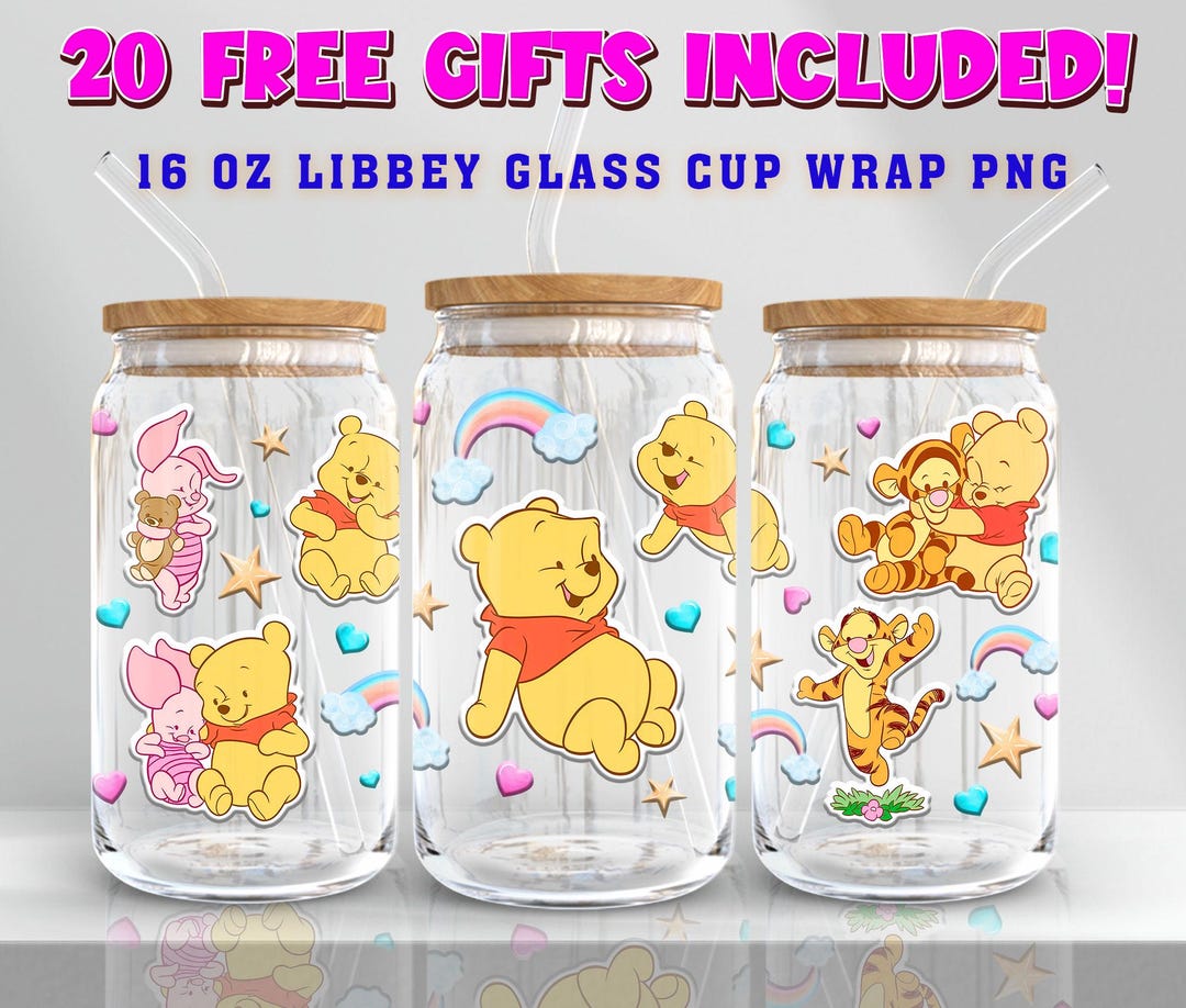 Cartoon Movies 16oz Libbey Glass Can Png, Cartoon Characters Libbey ...