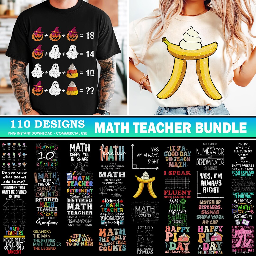 Math Teacher PNG Bundle, Back to School Png, Teacher Appreciation Png ...