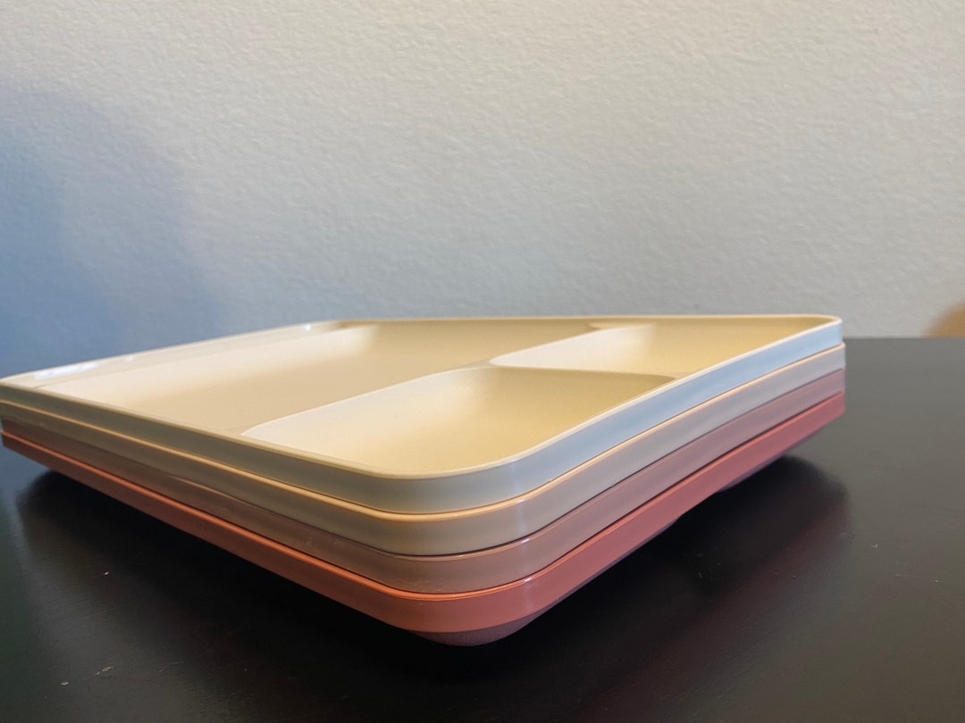 Tupperware Vintage Dinner Tray Plates Pink Gradient 4 - Etsy