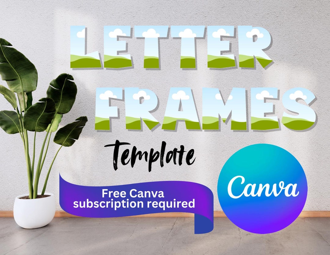 Canva Letter Frames Template: Editable Carnival Font (digital Download ...