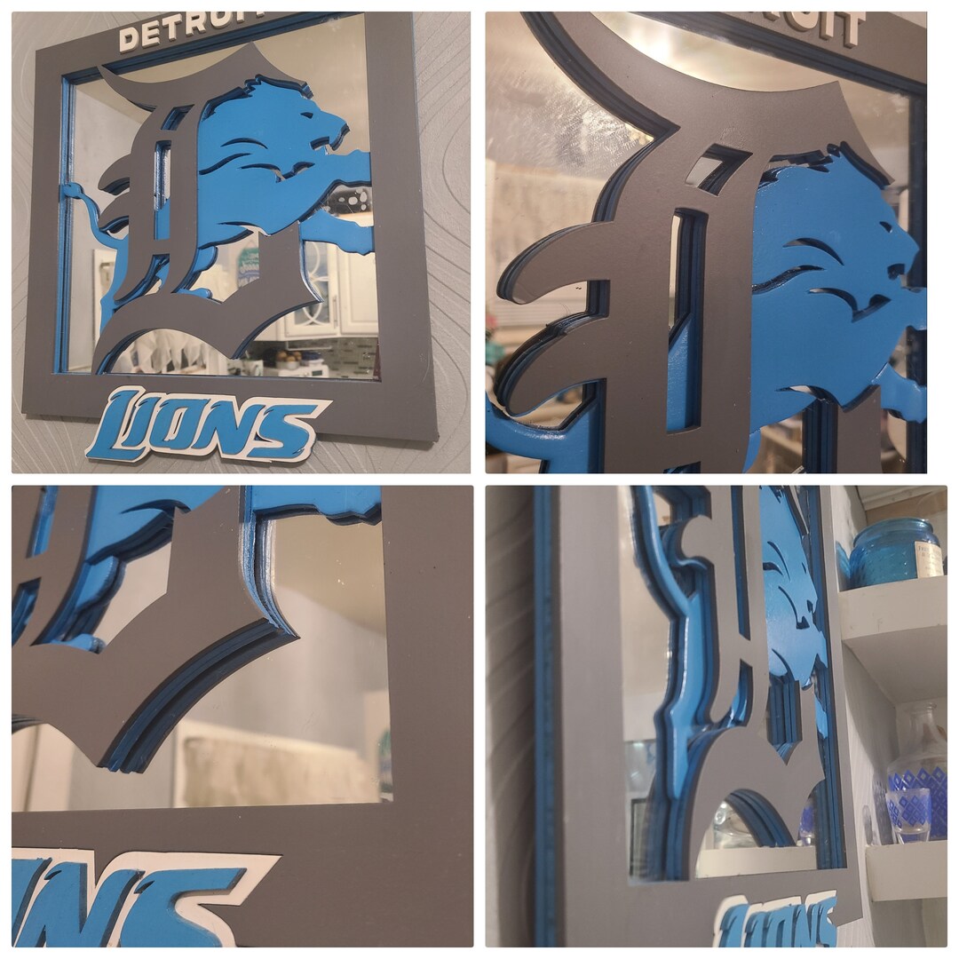 Layered Detroit Lions Mirror Sign - Etsy