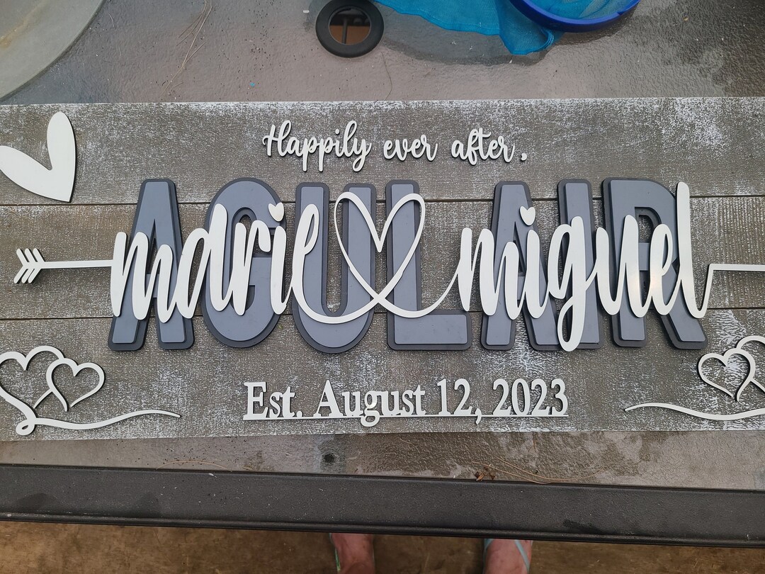 Rustic Layered 3d Newly Wed Wedding Pallet Sign 30 X - Etsy