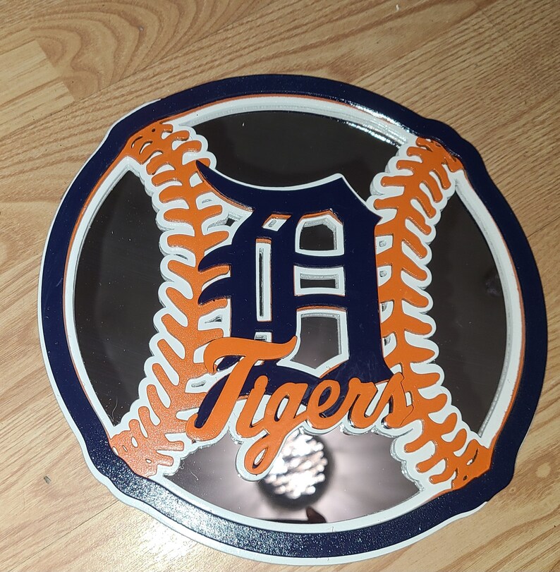 3 Layer Detroit Tigers Mirrored Sign - Etsy