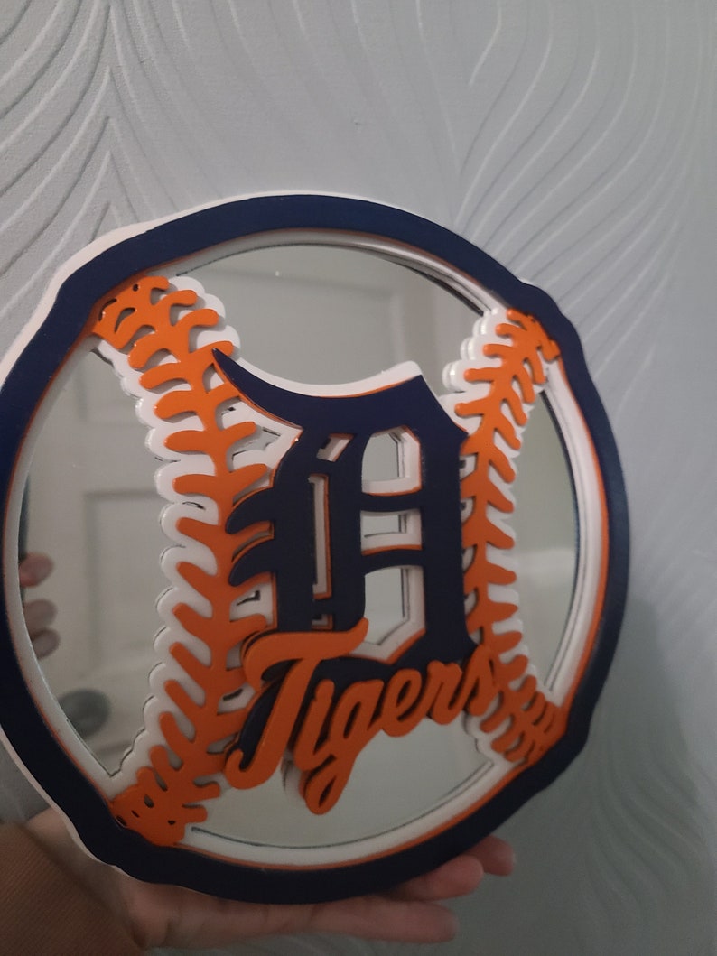 3 Layer Detroit Tigers Mirrored Sign - Etsy