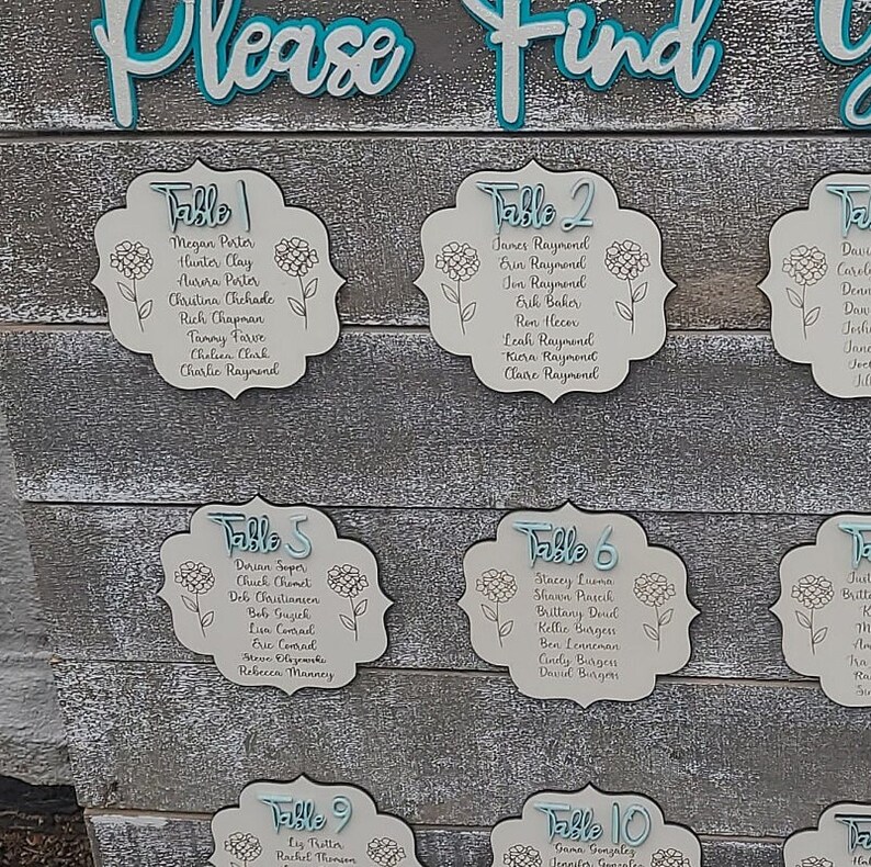 Wood Pallet Plank Wedding Seating Chart Sign 3d and Engraved ANY COLORS ...