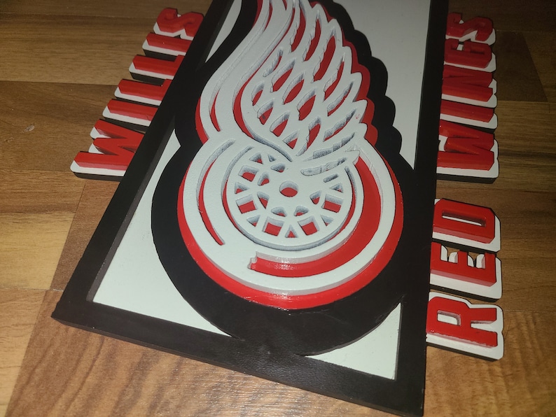 Custom 4 Layer Detroit Red Wings Sign - Etsy