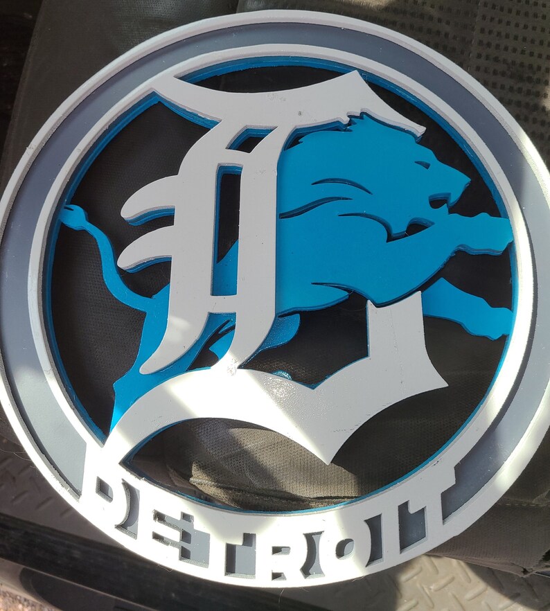 Layered Detroit Lions Sign - Etsy