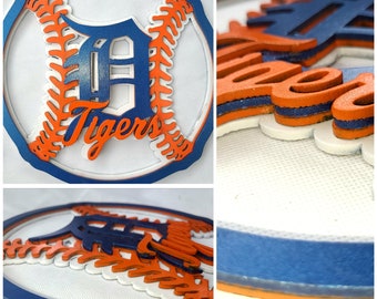 3 Layer Detroit Tigers Mirrored Sign - Etsy