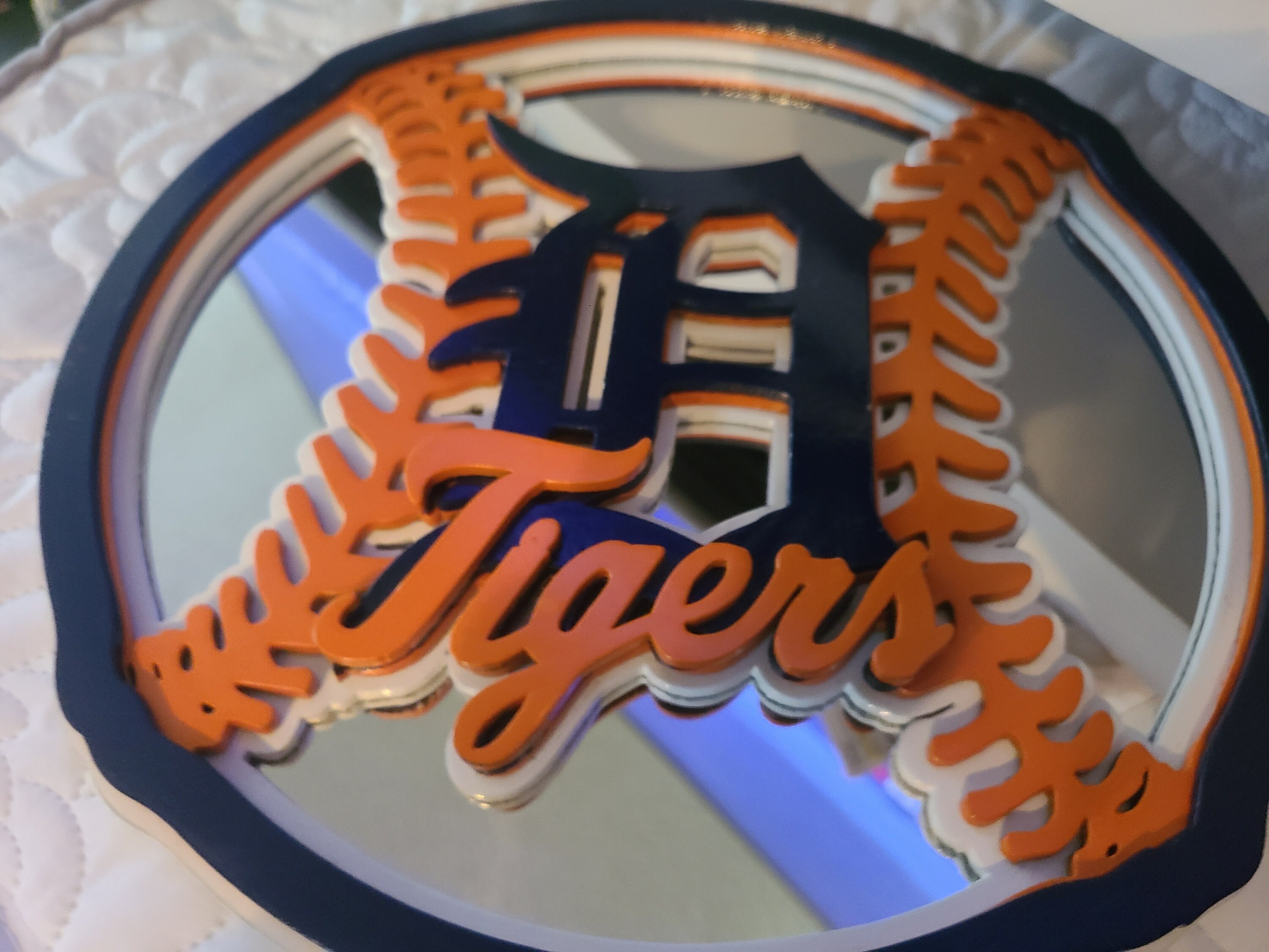 3 Layer Detroit Tigers Mirrored Sign - Etsy