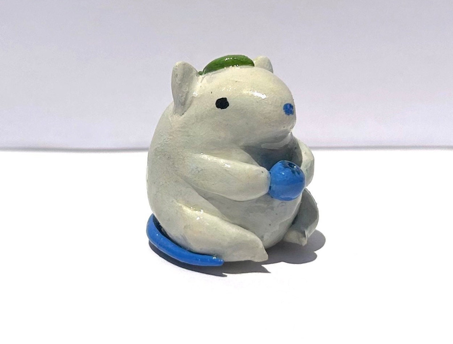 Rat Holding Blueberry Handmade Polymer Clay Mouse Mice Figurine ...