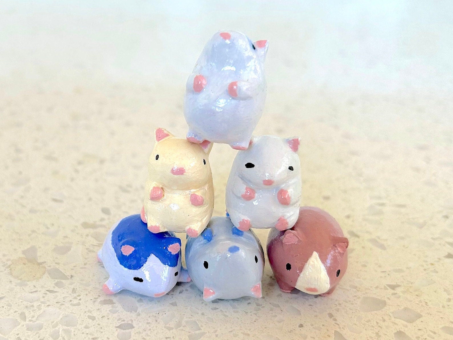 Mini Rats - Handmade Polymer Clay Mouse Mice Figurine Collectible ...