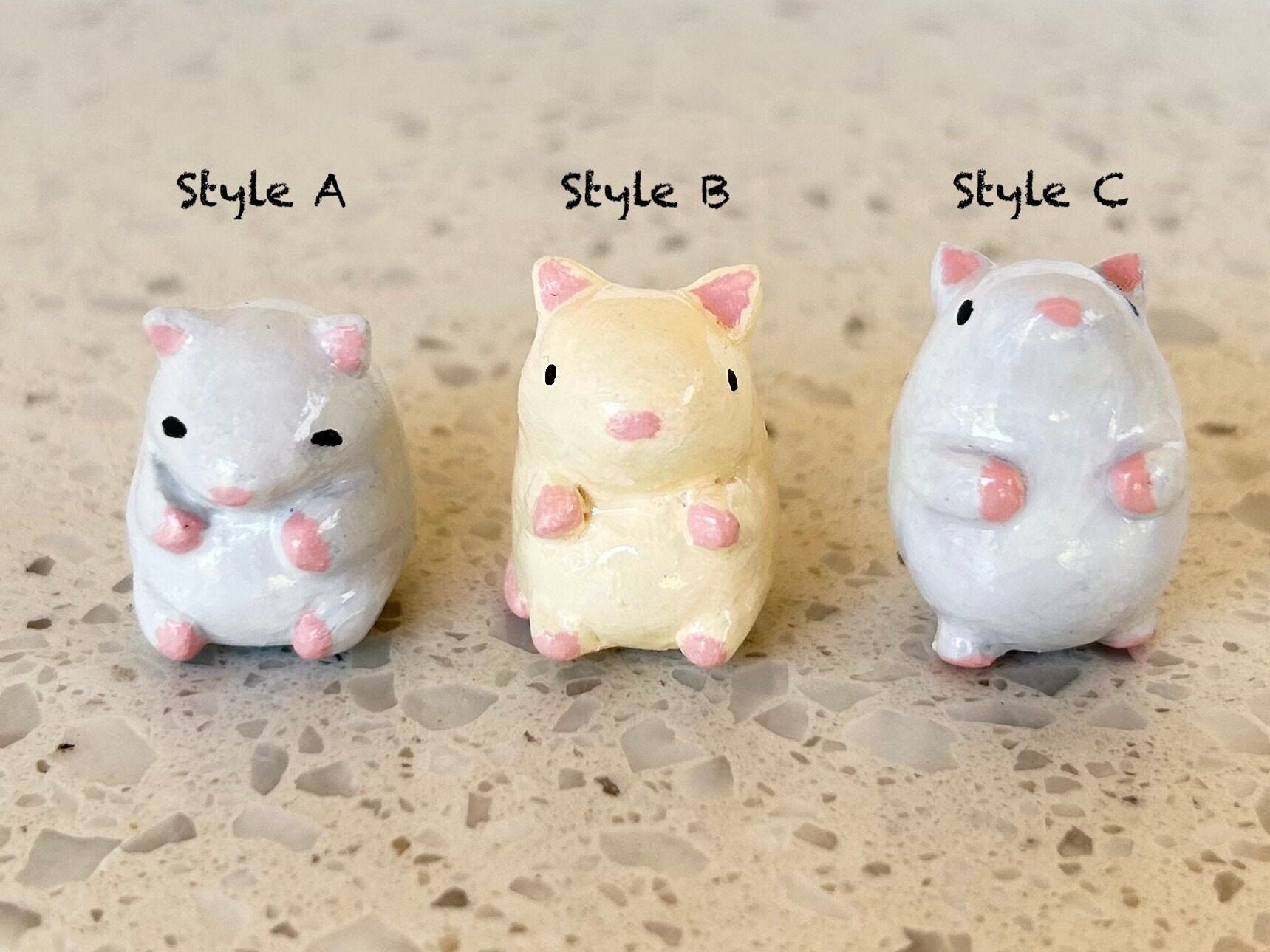 Mini Rats - Handmade Polymer Clay Mouse Mice Figurine Collectible ...