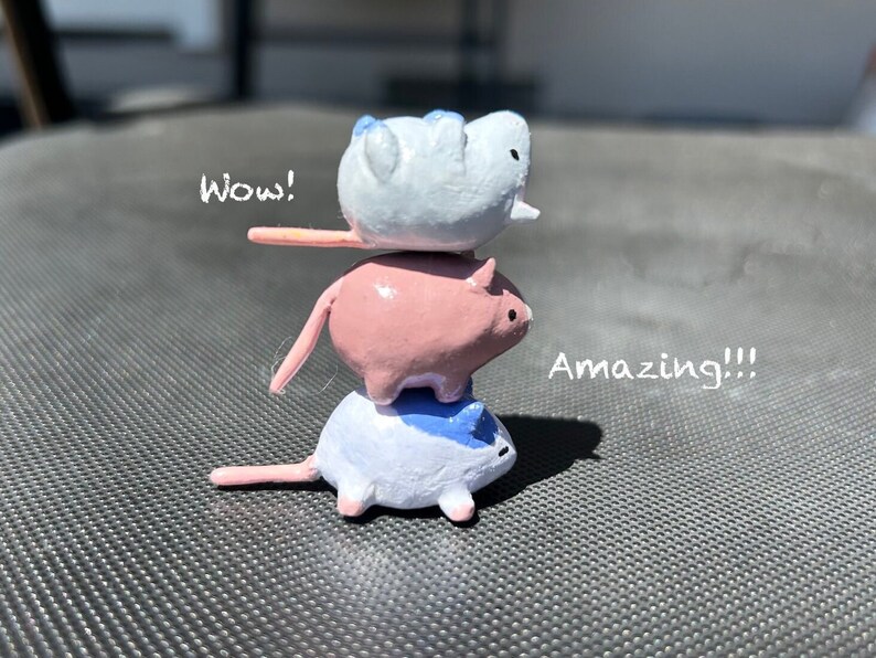 Mini Rats Handmade Polymer Clay Mouse Mice Figurine - Etsy