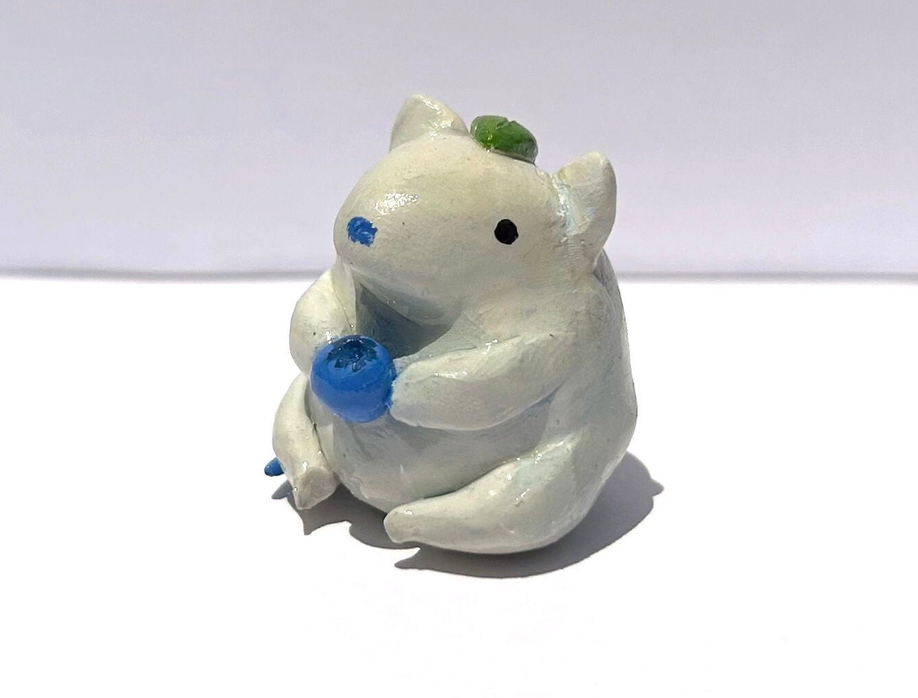 Rat Holding Blueberry Handmade Polymer Clay Mouse Mice Figurine ...